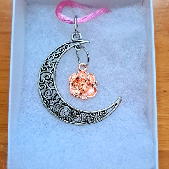 Jewelry | Crescent Moon Rose Necklace | Poshmark
